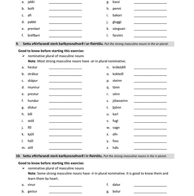 Stefan Drabek: Icelandic Grammar Step by Step - Exercise book (1st ...